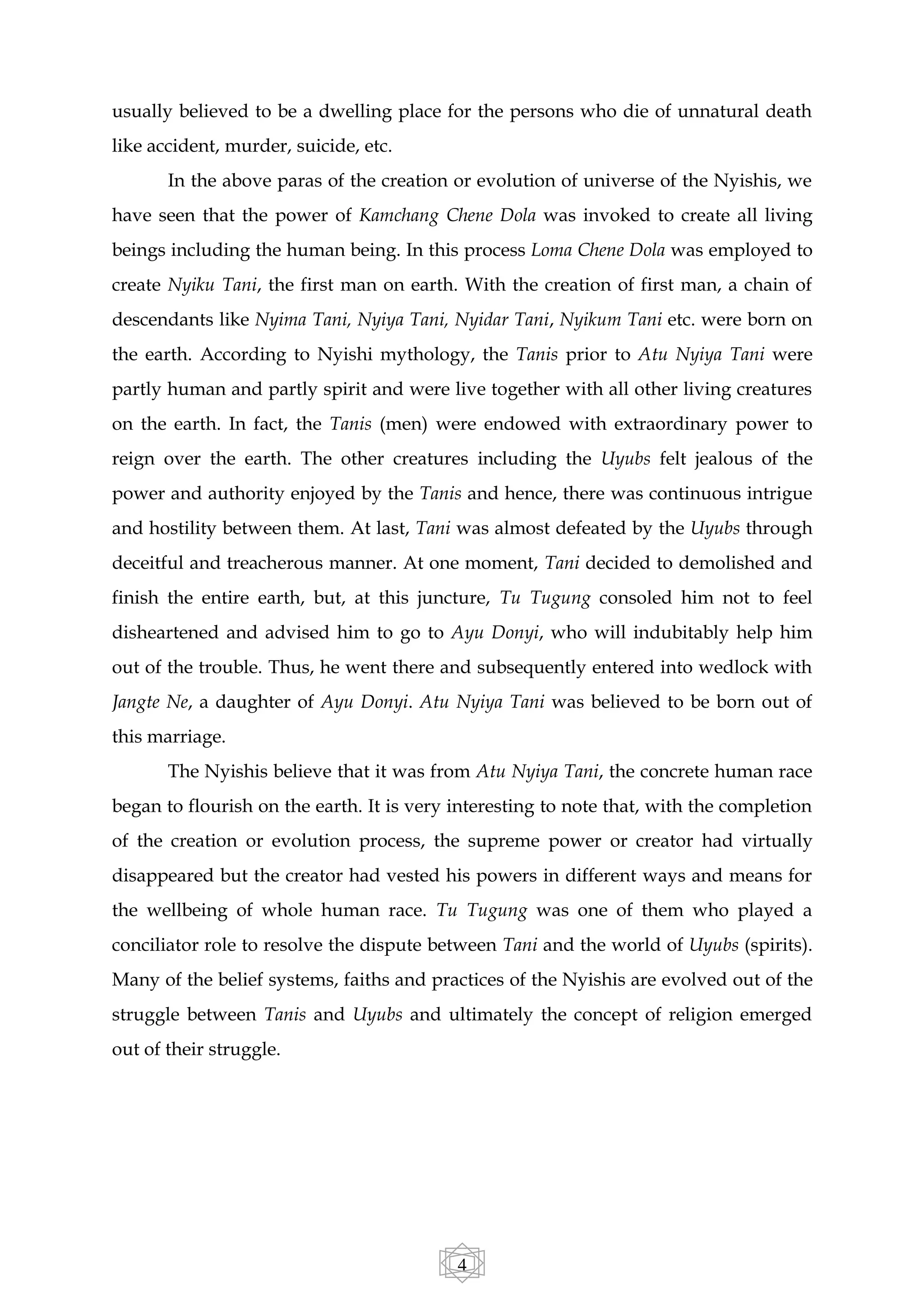 Nyishi myths on the creation of universe | DOC