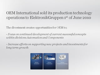 OEM Corporate Presentation 2010 | PPT