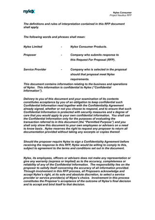 Nylex consumer rfp | DOC