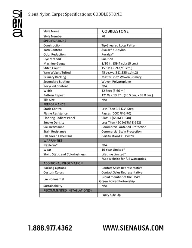 Nylon Carpet Specifications | PDF | Needlework | Arts and Crafts