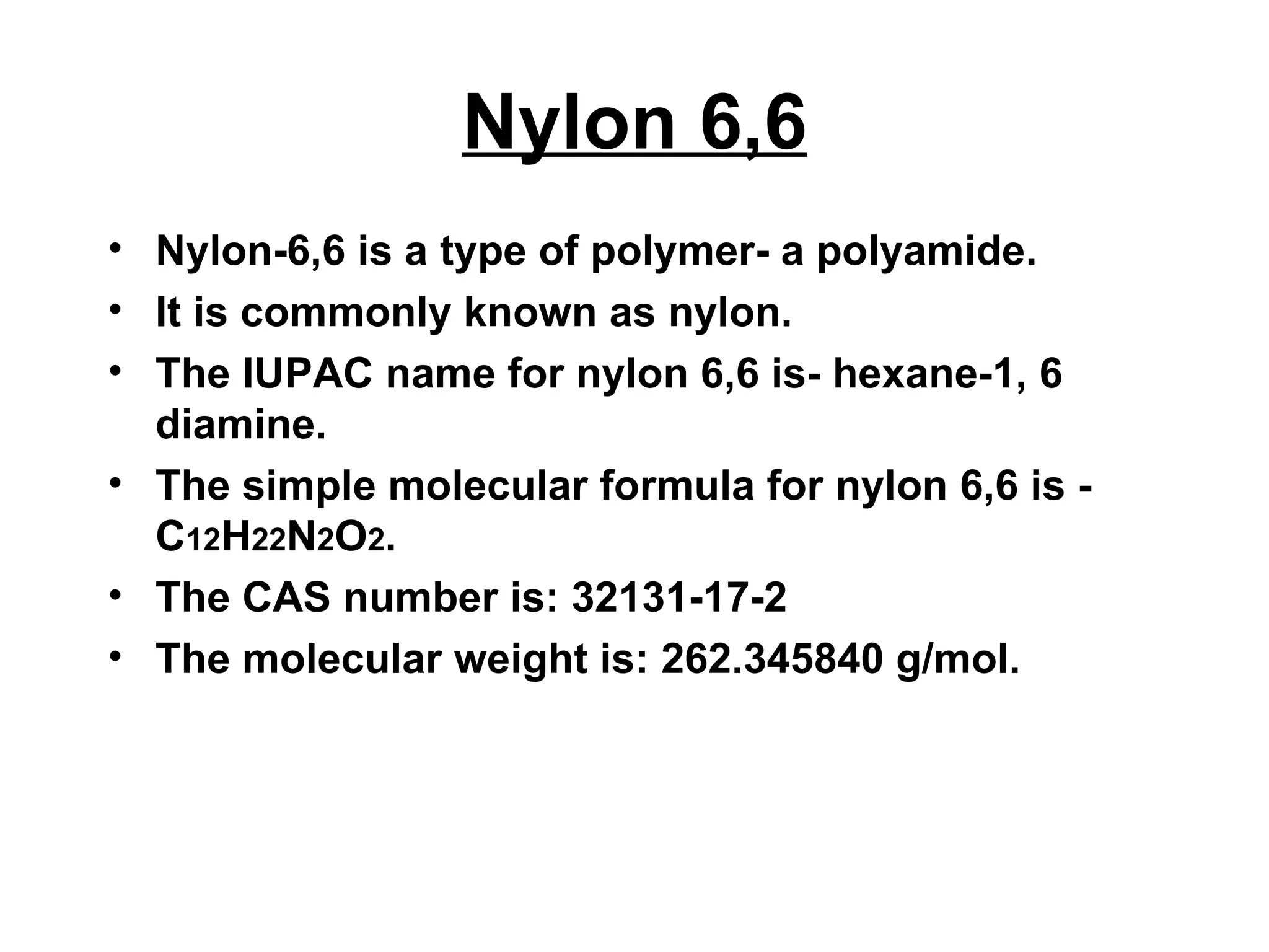Nylon 6,6 presentation | PPT