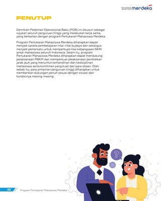 Panduan Operasional Baku (POB) Pertukaran Mahasiswa Merdeka | PDF