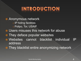 Nymble: Blocking System | PPT