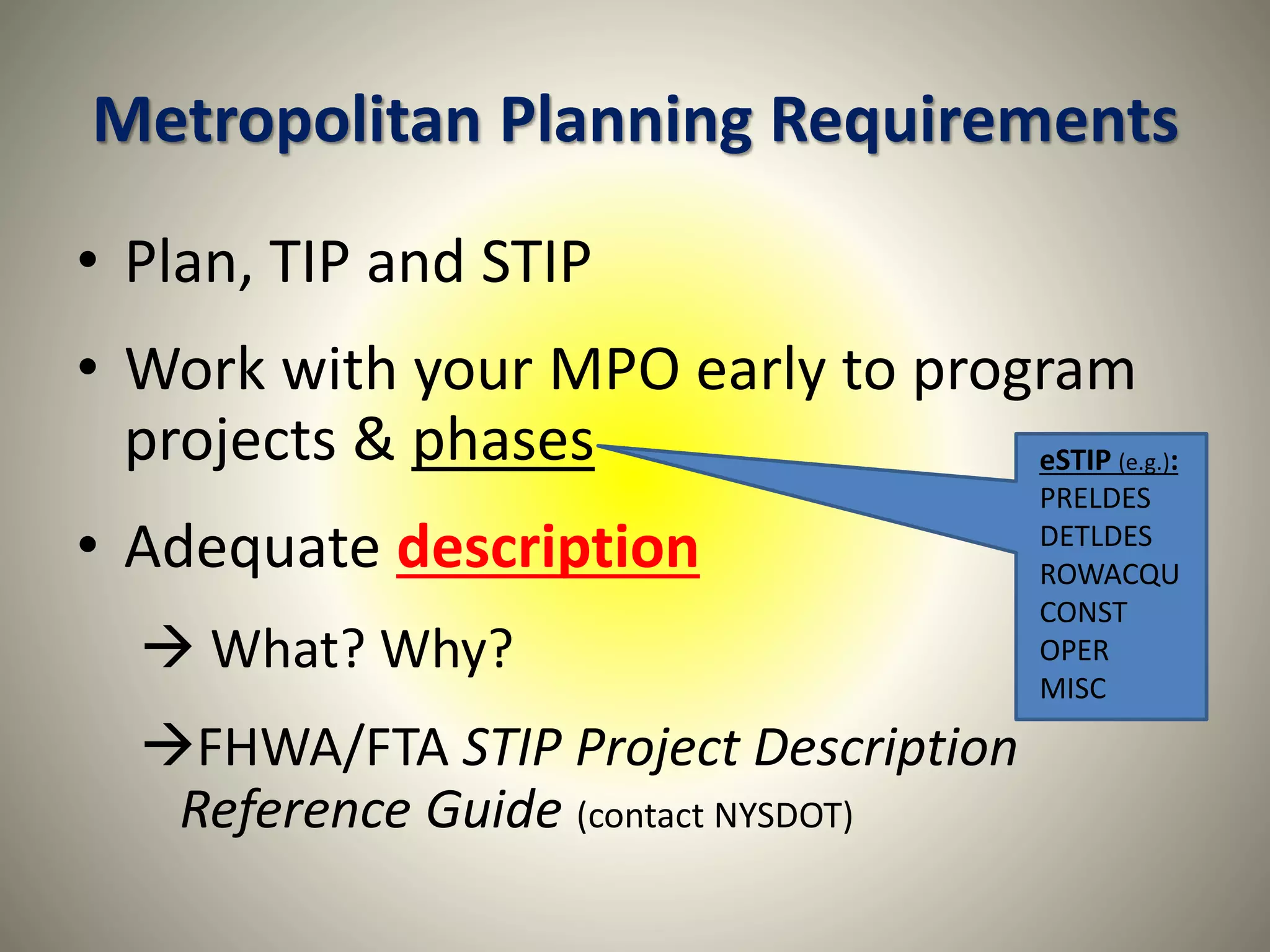 Planning Requirements for FTA Grants - Darin Allan, Community Planner ...