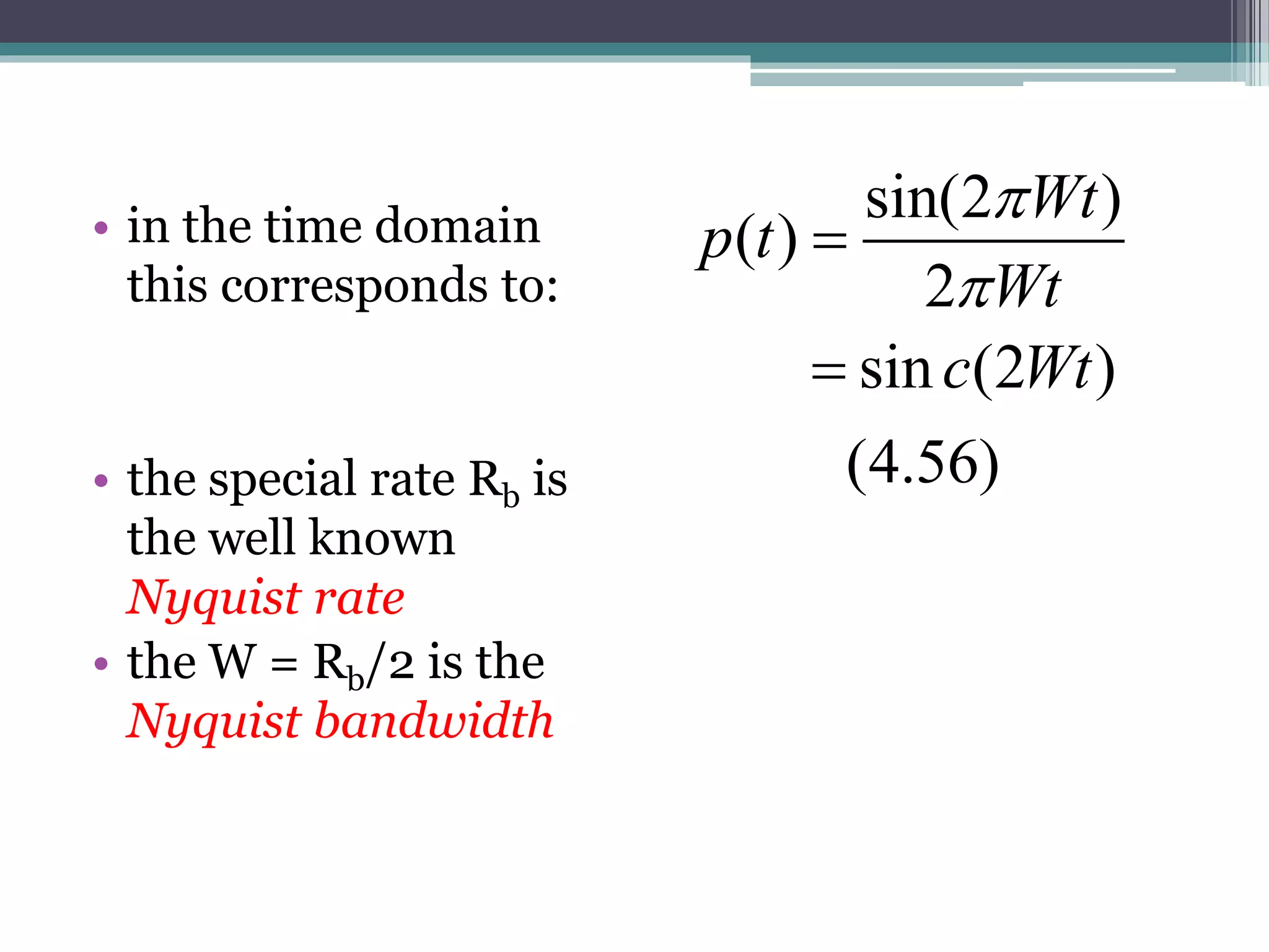 Nyquist criterion for distortion less baseband binary channel | PPTX