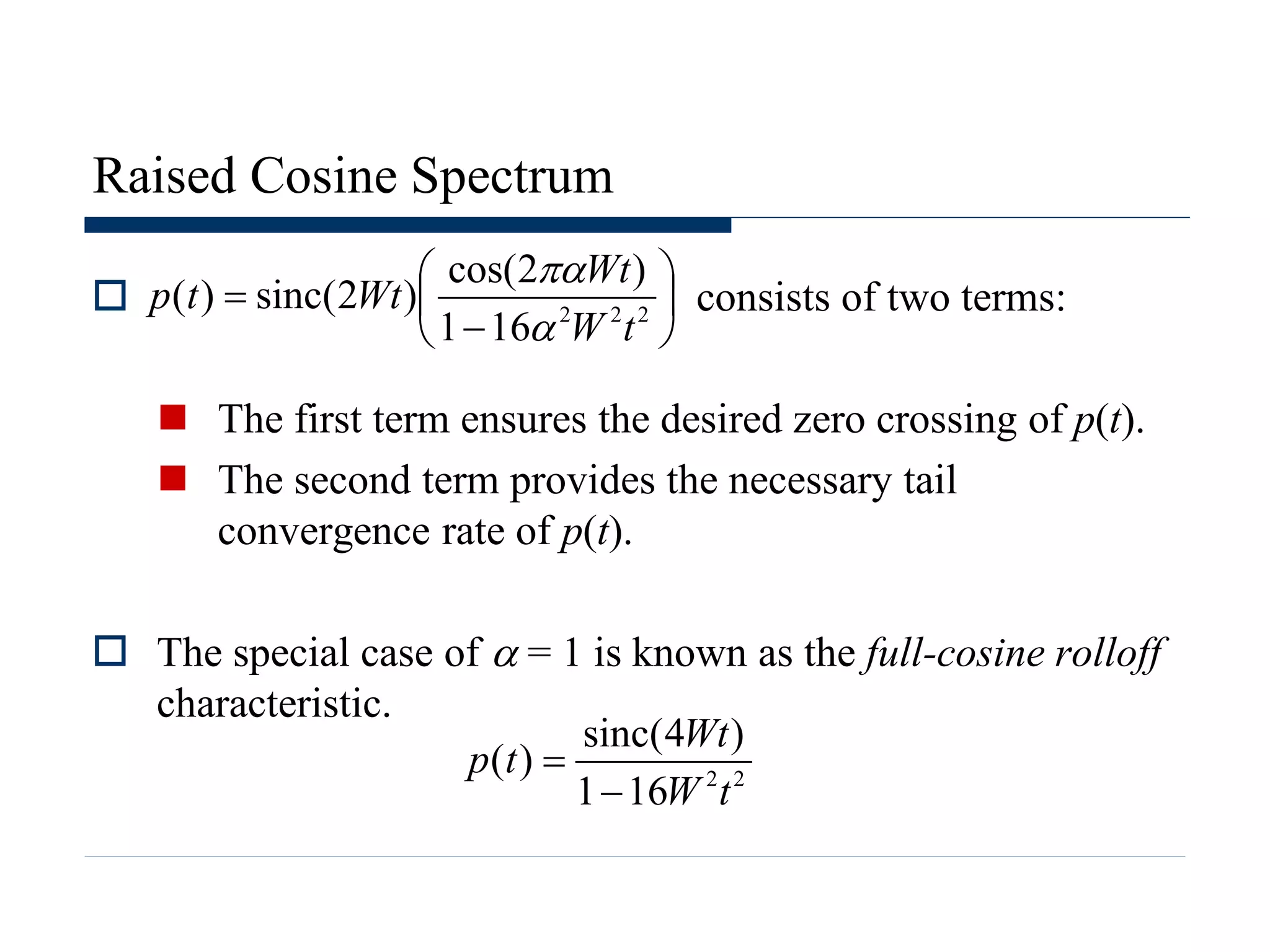 Nyquist criterion for zero ISI | PDF