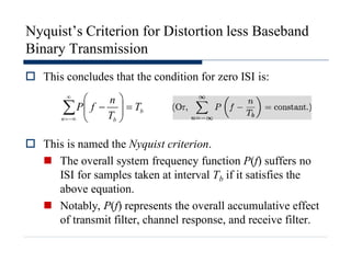 Nyquist criterion for zero ISI | PDF