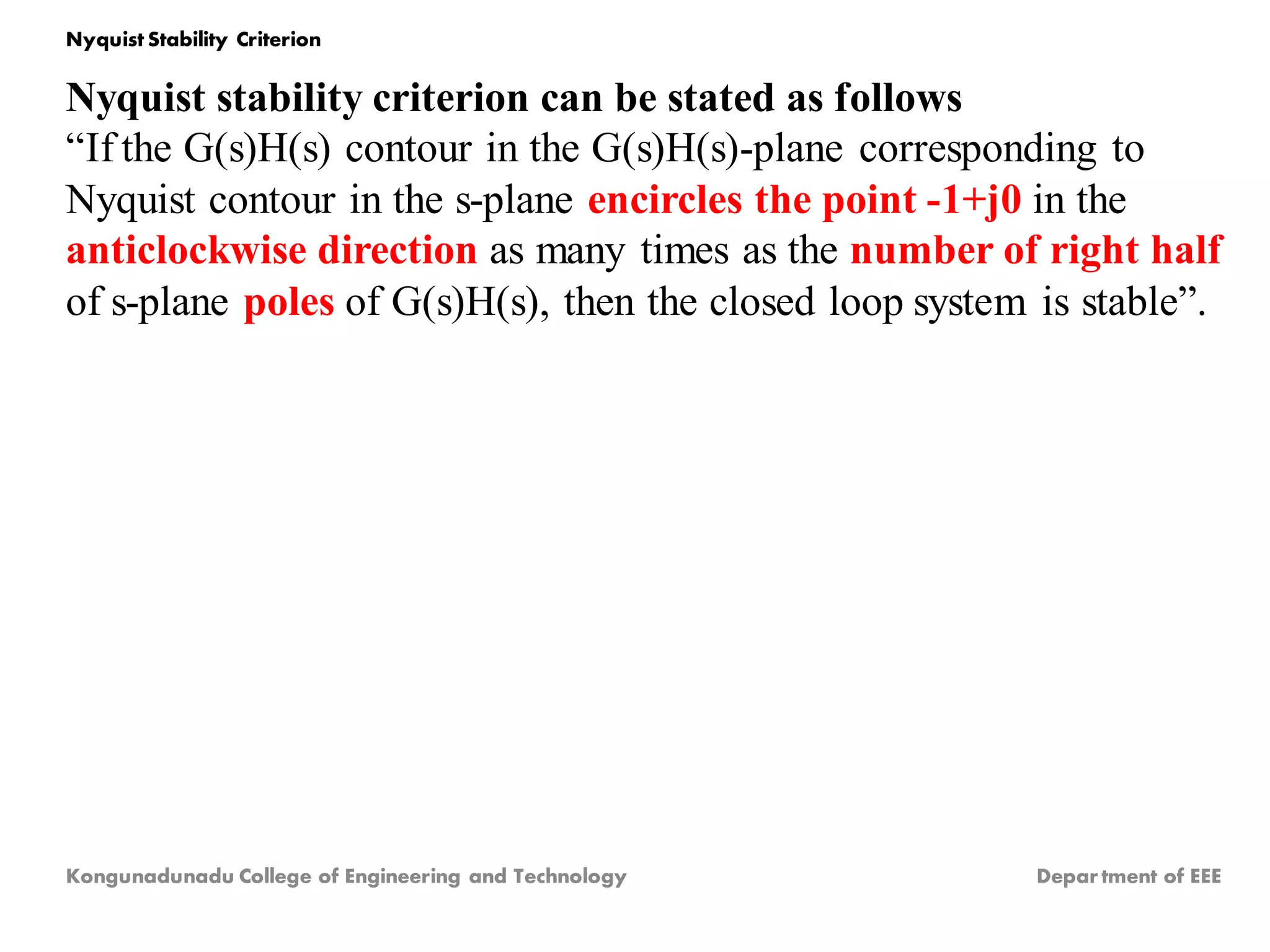 Nyquist stability criterion | PPT Nyquist stability criterion | PPT