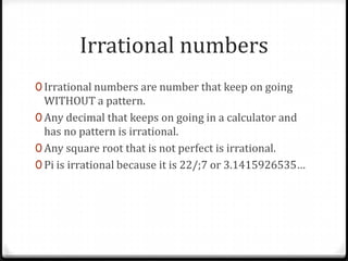 Real Numbers | PPTX