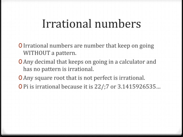 Real Numbers Ppt