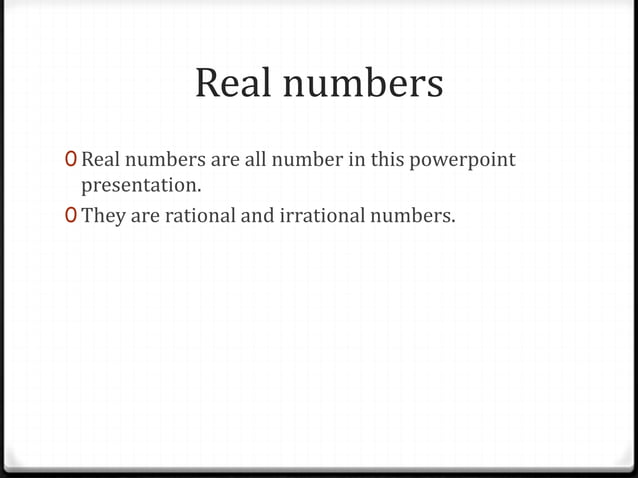 Real Numbers | PPT