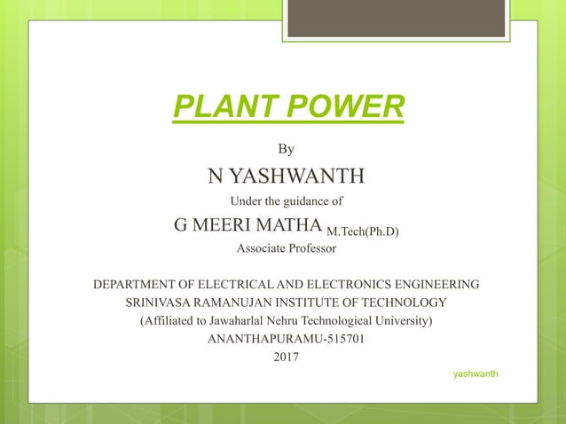 Plant Power - A New Way to Produce Electricity | PPT