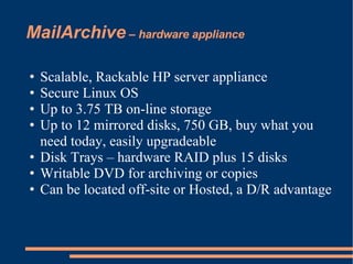 eMail Archiving - Issues and Options | PPT