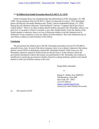 Juan Orlando Hernández se opone a la confiscación de $15 millones | PDF