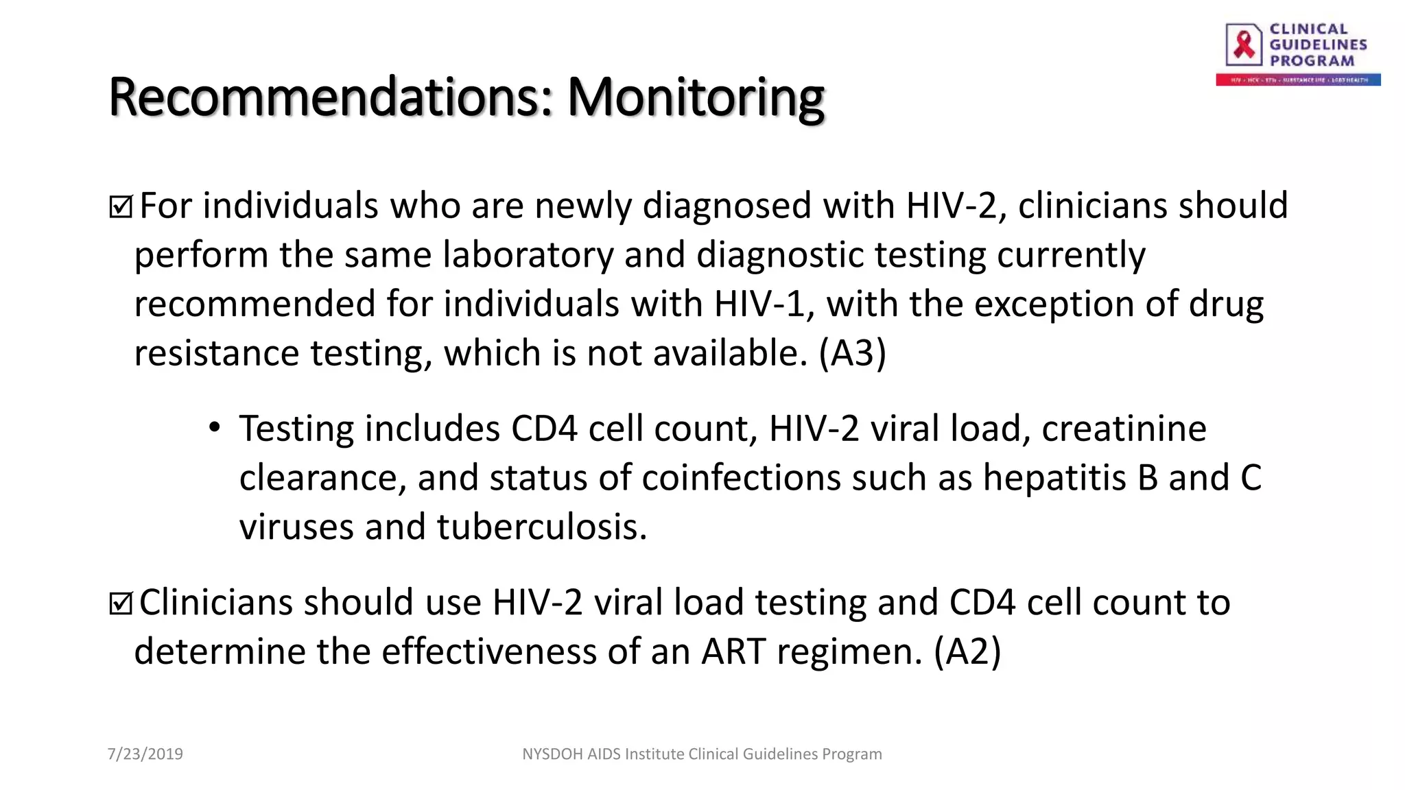 NYSDOH AI Diagnosis and Management of HIV-2 in Adults | PPTX
