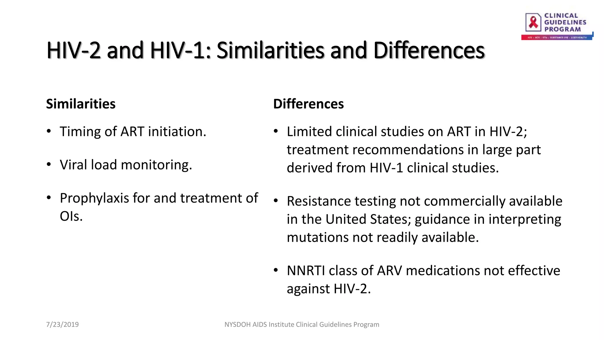 NYSDOH AI Diagnosis and Management of HIV-2 in Adults | PPTX