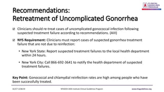 NYSDOH AI Management of Gonorrhea and Chlamydia in Patients with HIV | PPT