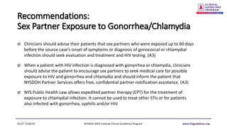 NYSDOH AI Management of Gonorrhea and Chlamydia in Patients with HIV | PPT