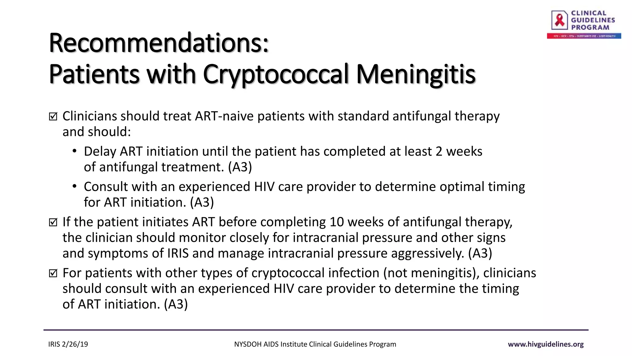NYSDOH AI Management of Immune Reconstitution Inflammatory Syndrome ...
