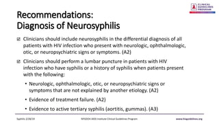 NYSDOH AI Management of Syphilis in Patients with HIV | PPTX