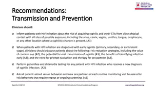 NYSDOH AI Management of Syphilis in Patients with HIV | PPTX