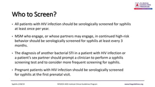 NYSDOH AI Management of Syphilis in Patients with HIV | PPTX