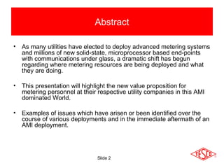 Meter Operations During and After AMI Deployment | PPT