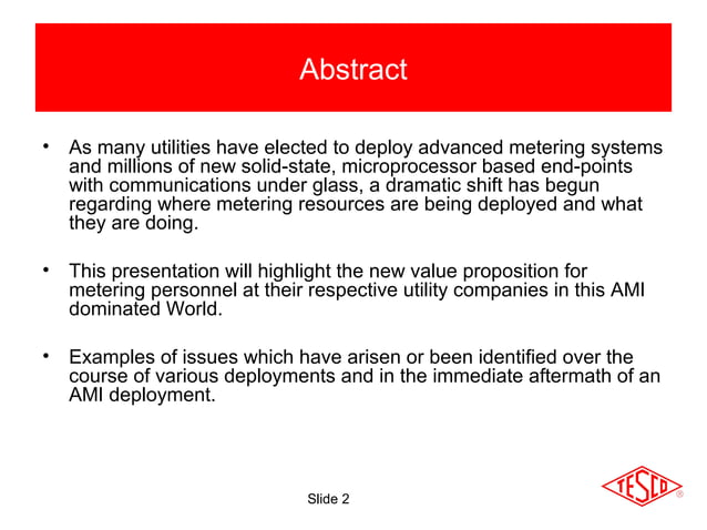 Meter Operations During and After AMI Deployment | PPT