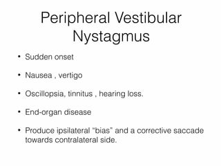 Nystagmus and Nystagmoid Movements | PPT