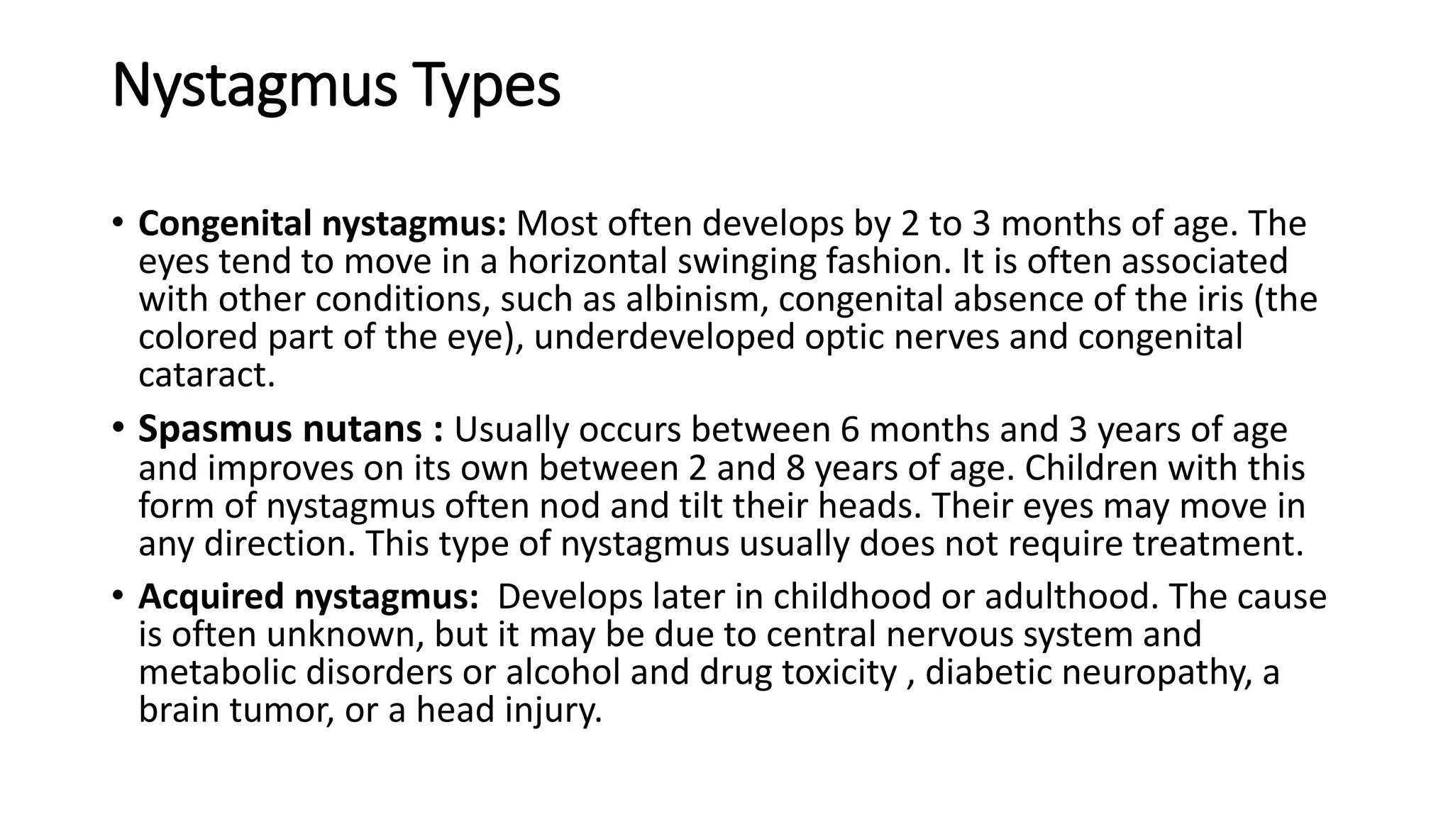 Nystagmus assessments and management mehedi | PPTX