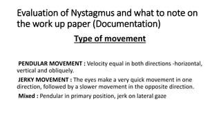 Nystagmus assessments and management mehedi | PPTX