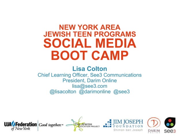 NY Jewish Teen Program Social Media Boot Camp (Day 1) | PPT