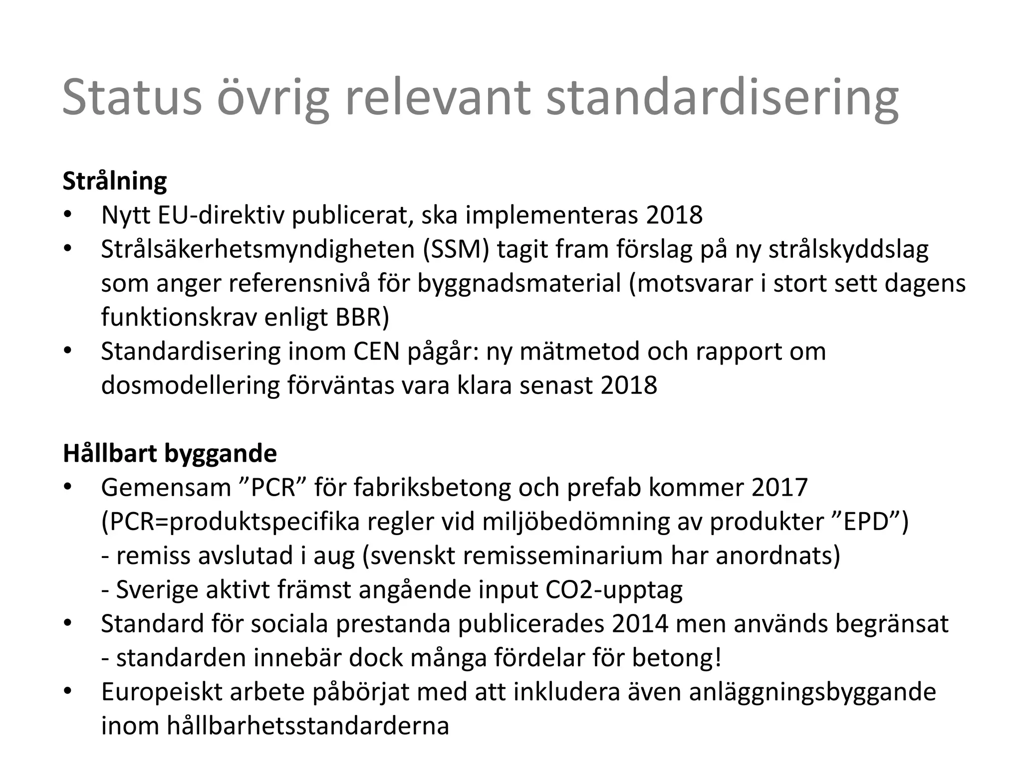 Nytt om standarder och regelverk, del 1 - Marcus Peterson, Svensk Betong. | PPTX | Construction ...