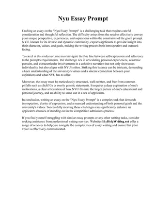 Nyu Essay Prompt.pdf | Education