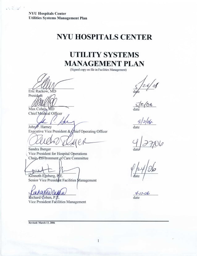 Nyu hospital utilities management plan | PDF