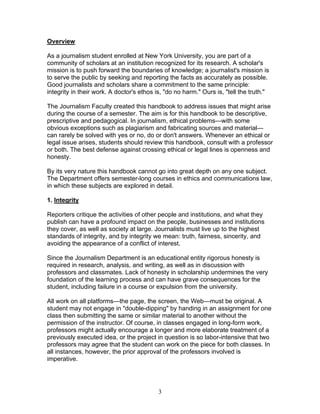 NYU Journalism Handbook for Students Ethics, Law and Good Practice | PDF