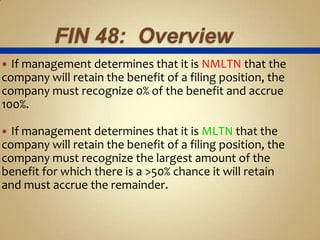 FIN 48 and Work Product Protection Presentation | PPTX