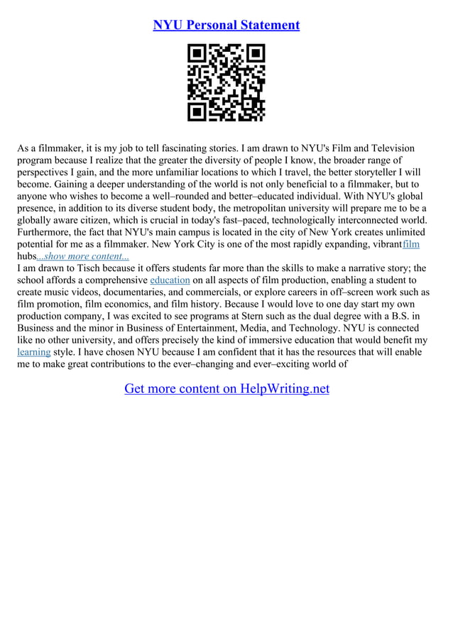 Nyu Supplement Essay | PDF | Free Download