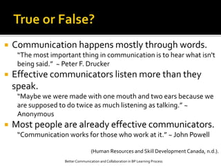 Nz the role of communication in the learning process | PPSX