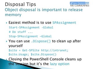 NZ Code Camp 2011 PowerShell + SharePoint | PPT