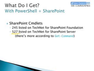 NZ Code Camp 2011 PowerShell + SharePoint | PPT