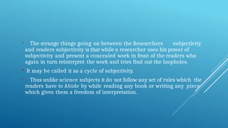 SUBJECTIVITY IN SOCIAL SCIENCE RESEARCH.pptx