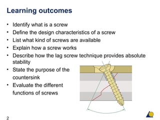 Design and function of surgical screws | PPT