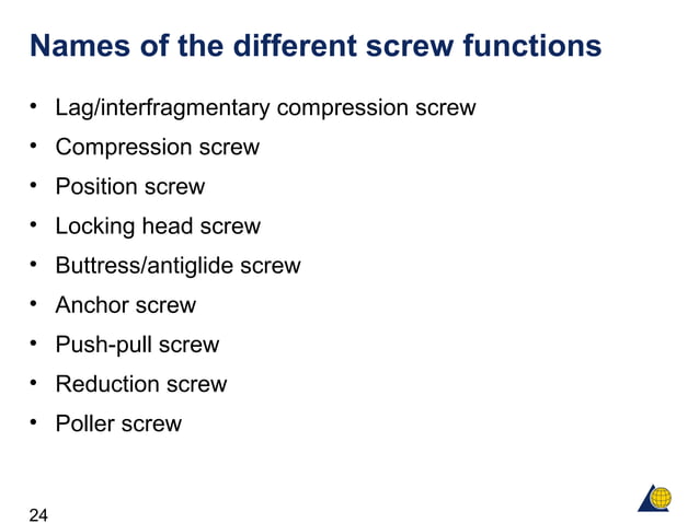 Design and function of surgical screws | PPT