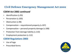 EM101 Introduction to Emergency Management in New Zealand | PPTX