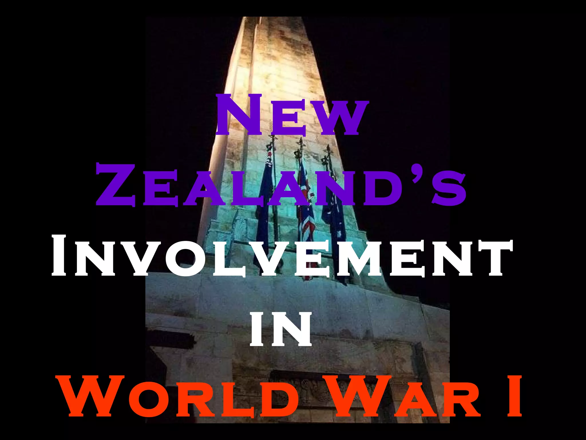 NZ Involvement in WW1 | PPT