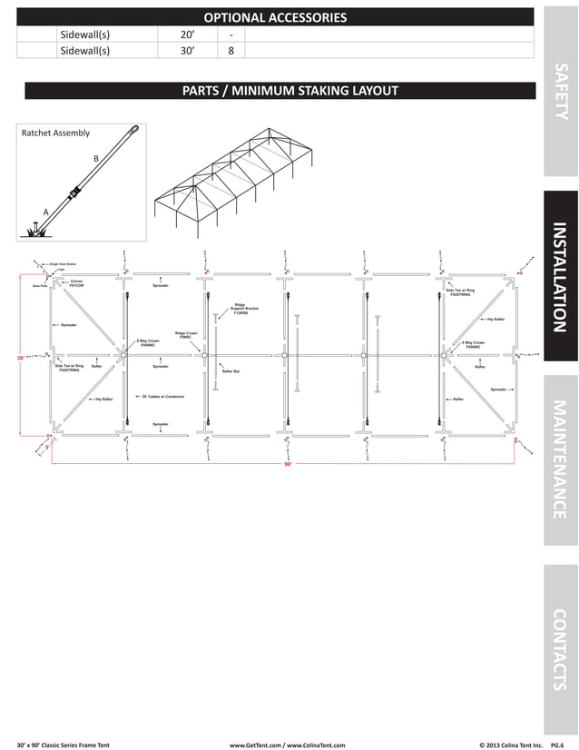 30 x 90 Frame Tent Installation Instructions | PDF