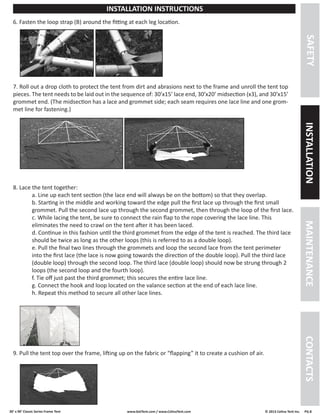 30 x 90 Frame Tent Installation Instructions | PDF