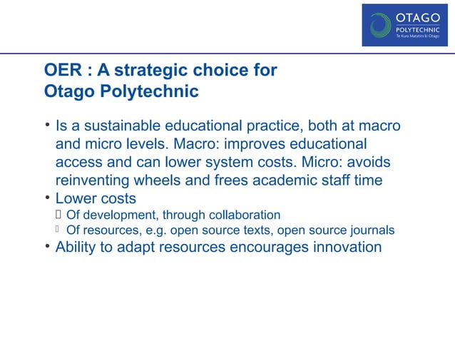 Otago Polytechnic OER Case Study | PDF