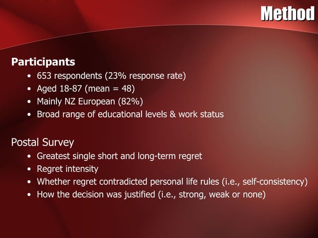 Understanding Real-Life Regret | PPT